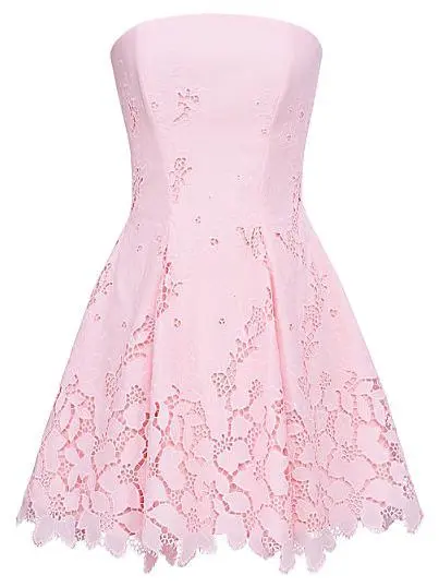 House Of Cb Jemima Broderie-anglaise Woven Mini Dress - Pink