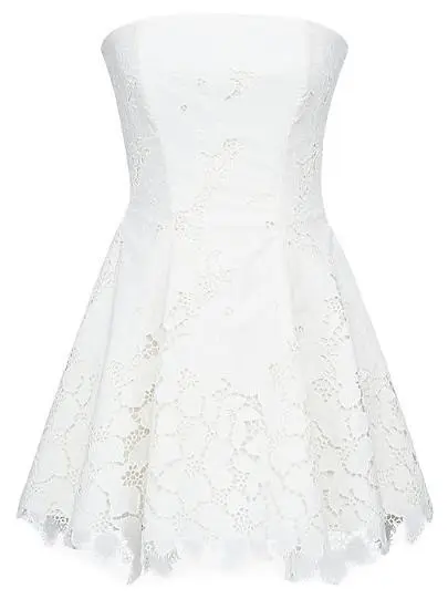 House Of Cb Jemima Broderie-anglaise Woven Mini Dress - White
