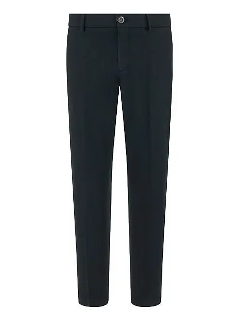 Boggi Milano Straight Regular-fit Stretch Cotton-blend Trousers - Black