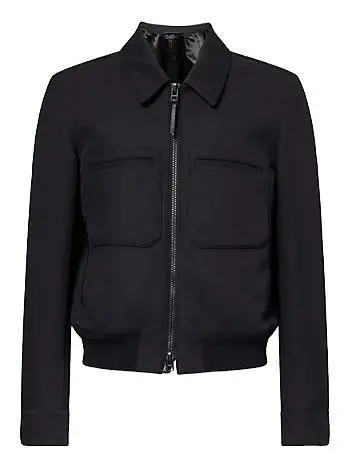 TOM FORD Lacquered Wool And Silk-blend Jacket - Black