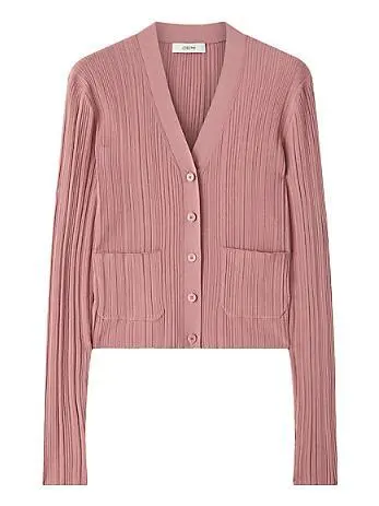JOSEPH Sinai Plissé Knitted Cardigan - Musk