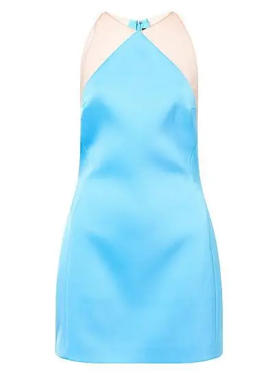 David Koma Halter-neck Cut-out Satin Mini Dress - Blue