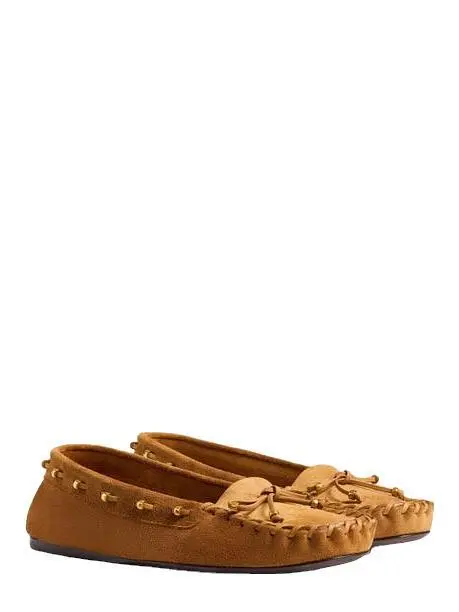 Khaite Milly Moc-toe Boat Shoe - Caramel
