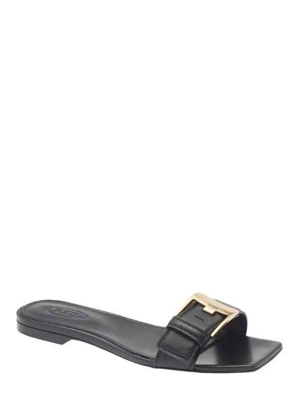 TOD'S Buckle Slide Sandal - Nero