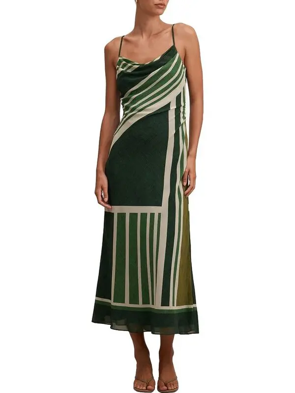 EVER NEW Annika Strappy Midi Dress - Verde Stripe