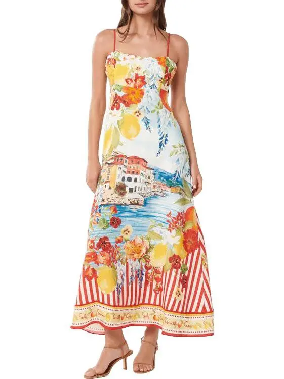 EVER NEW Sicilia Printed Midi Dress - Tropea Postcard