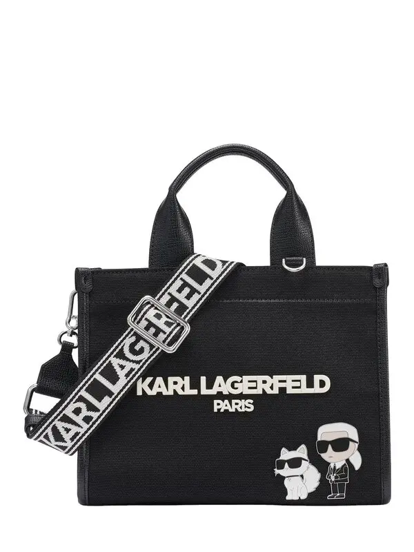 Karl Lagerfeld Paris Kristina Knit Satchel With Pins - Black