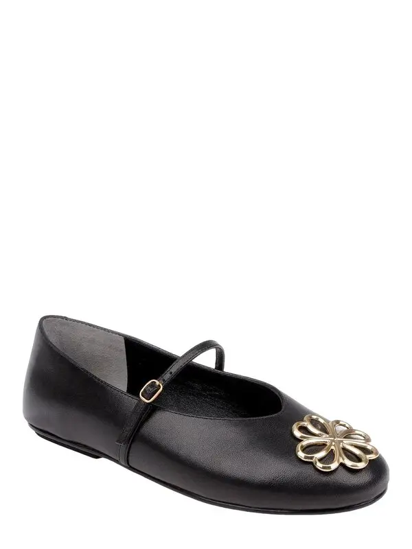 CLERAE Maril Mary Jane Flat - Black Leather