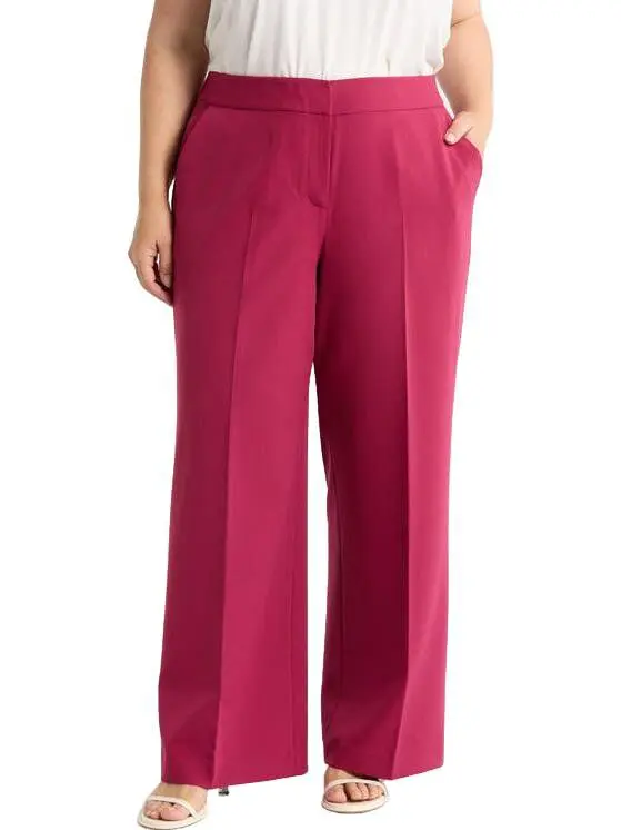 TAHARI ASL Wide Leg Pants - Berry Bliss