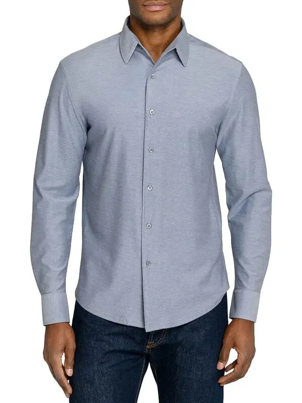 BROOKLYN BRIGADE Solid Mapleton Luxe Cross Dyed Long Sleeve Shirt - Lt Blue