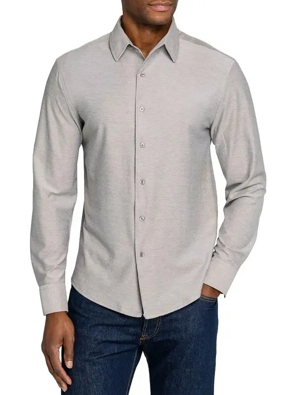 BROOKLYN BRIGADE Solid Mapleton Luxe Cross Dyed Long Sleeve Shirt - Tan