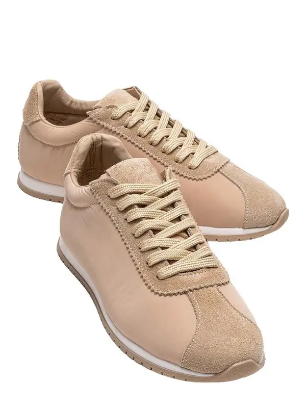 FOREVER & ALWAYS SHOES Unica Leather Sport Sneakers - Beige