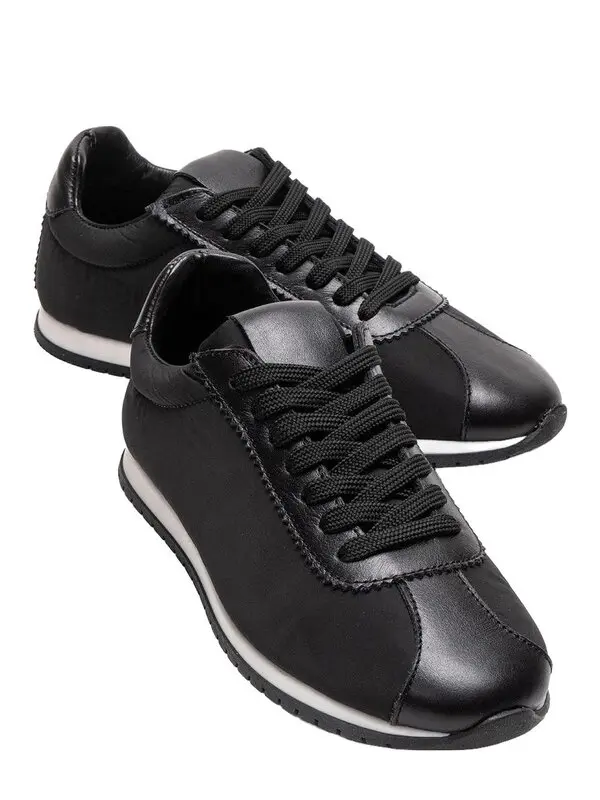 FOREVER & ALWAYS SHOES Unica Leather Sport Sneakers - Black