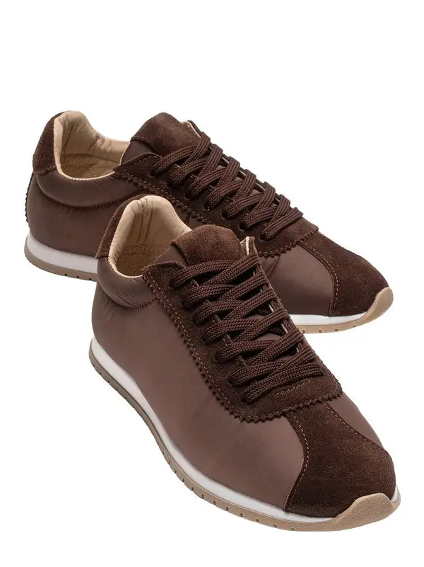 FOREVER & ALWAYS SHOES Unica Leather Sport Sneakers - Brown