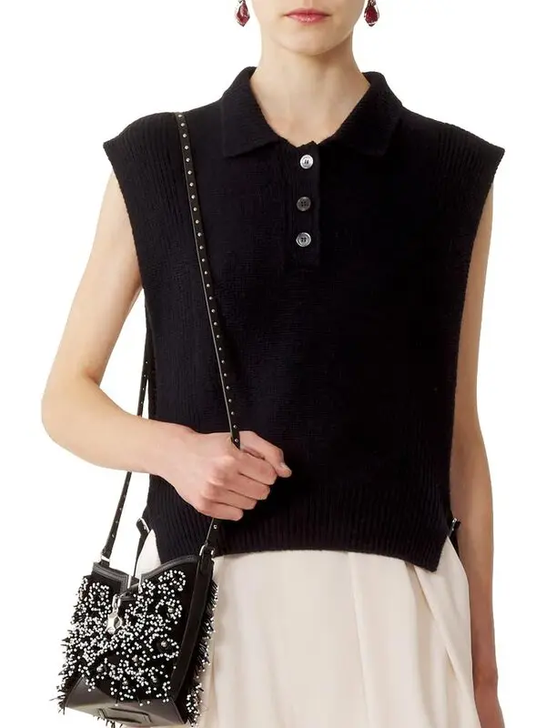 LANVIN Sleeveless Cashmere Sweater - Dark Navy Blue