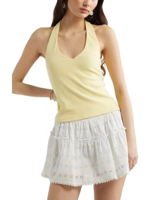 Bp. Deep V-neck Halter Top - Yellow Begonia