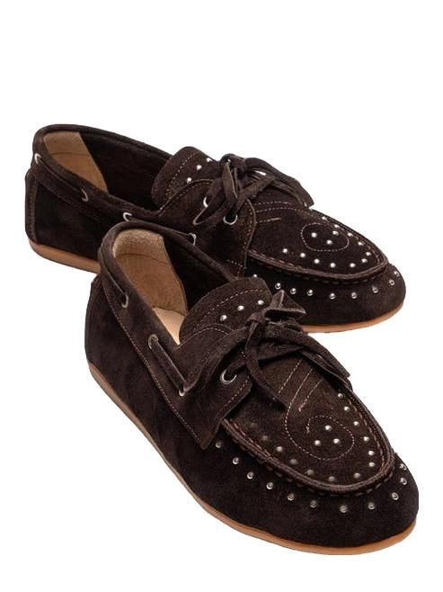 FOREVER & ALWAYS SHOES Cuesta Leather Lace Up Loafer - Brown Suede