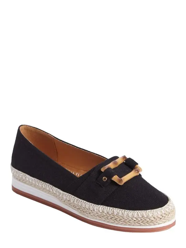 COMFORTVIEW The Lorelai Slip On Flat With Faux Buckle Detail - Black