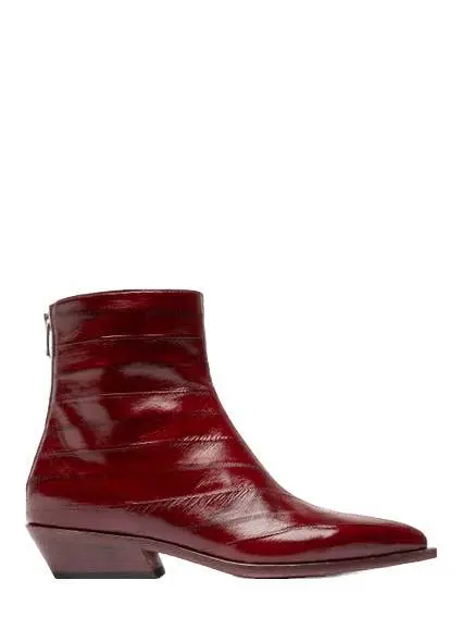Officine Creative Leather Ankle Boots - Burgundy