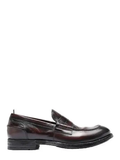 Officine Creative Balance 011 Leather Penny Loafers - Burgundy