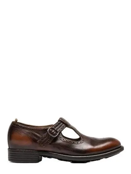 Officine Creative Calixte 071 Leather T-bar Shoes - Brown