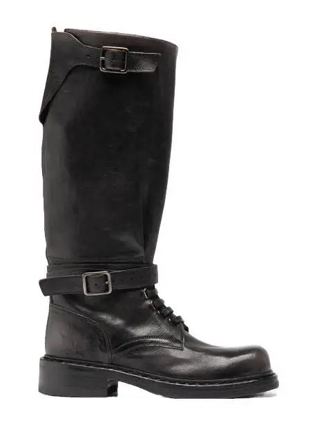 Officine Creative Dakota 003 Leather Boots - Black