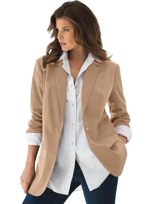 ROAMAN'S Relaxed Boyfriend Blazer - Brown Sugar