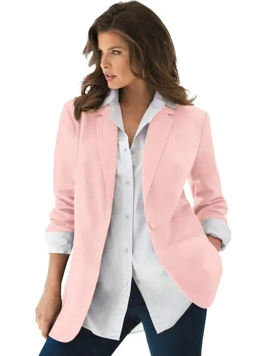 ROAMAN'S Relaxed Boyfriend Blazer - Soft Blush