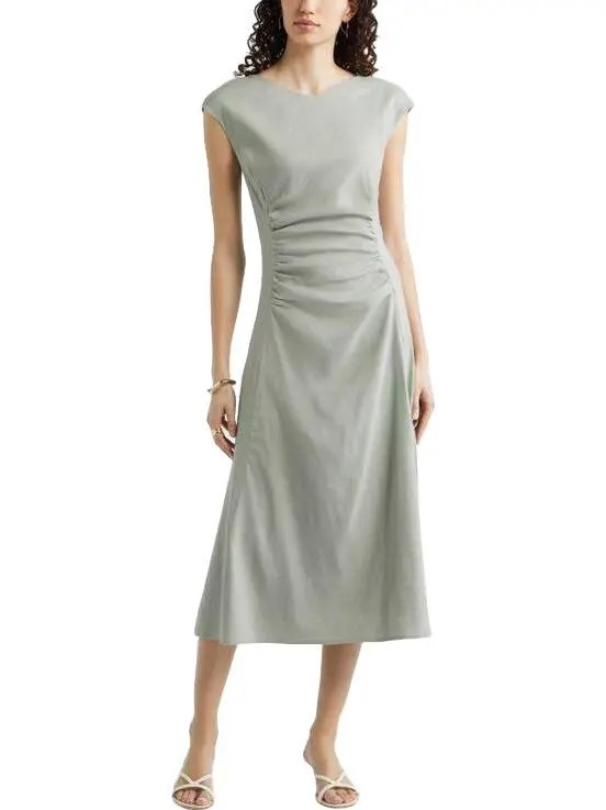 Nordstrom Cotton Blend Wrap Dress - Green Chaparral