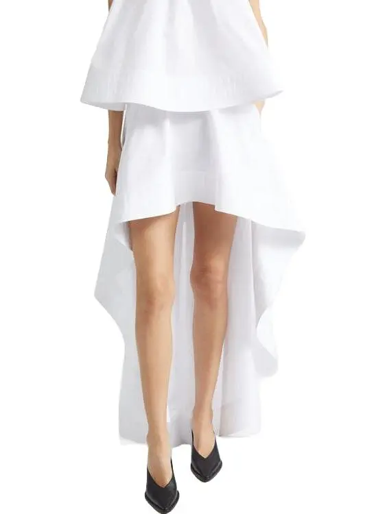 Stella McCartney Cotton Poplin High-low Skirt - Pure White