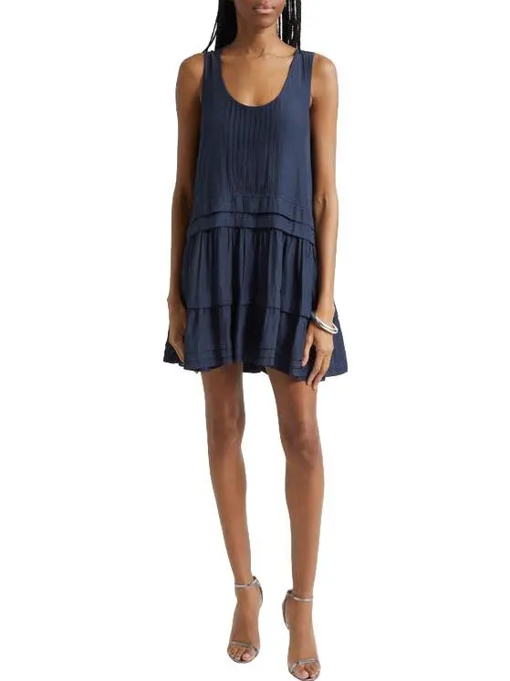 Ramy Brook Paola Pleated Minidress - Navy