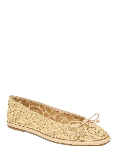 Dolce Vita Tianna Ballet Flat - Light Natural Raffia Lace