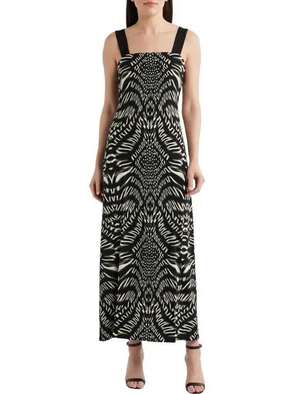 CONNECTED APPAREL Printed Maxi Dress - Olive