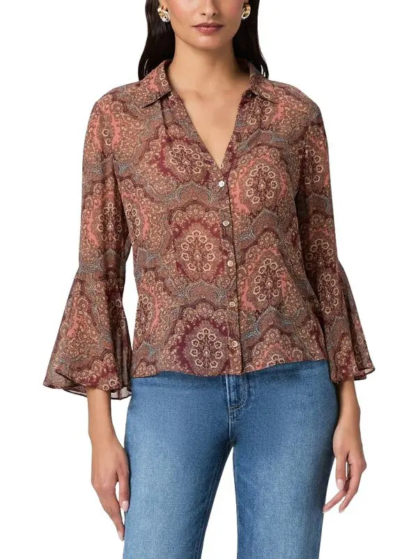 Paige Jasmeet Printed Silk Top - Sunset Multi