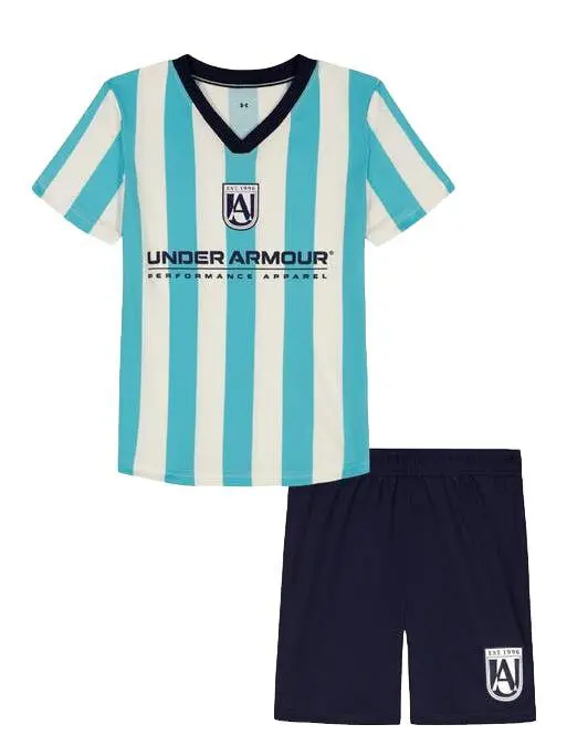 Under Armour Striped Jersey And Shorts Set - Fresco Blue