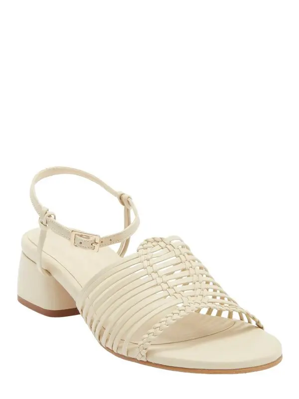 Freda Salvador Judy Woven Block Heel Sandal - Vanilla Calf