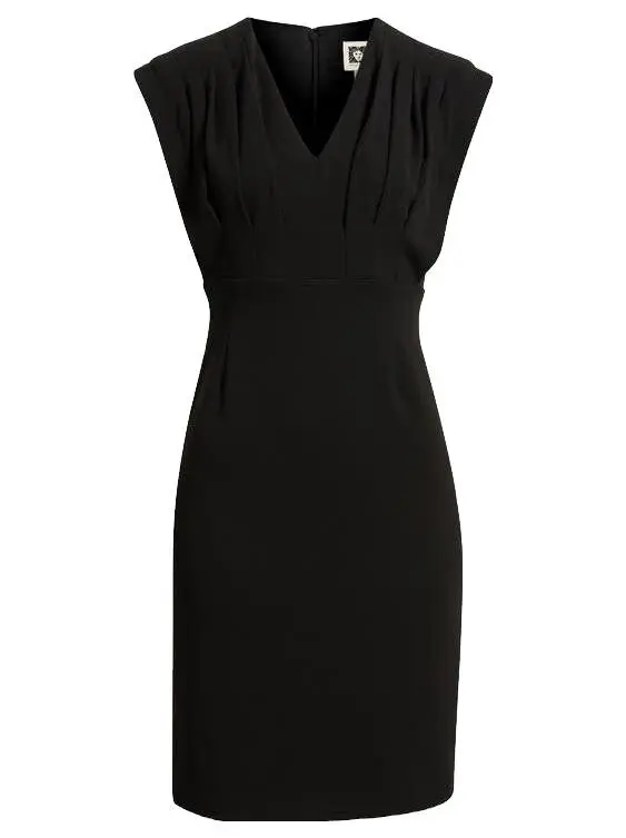 Anne Klein Pleated Bodice Sheath Dress - Anne Black