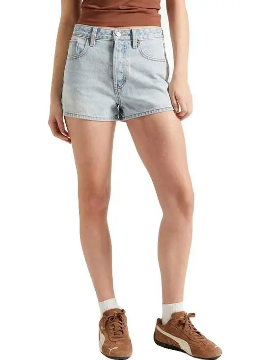 PACSUN High Waist Denim Shorts - Light Indigo