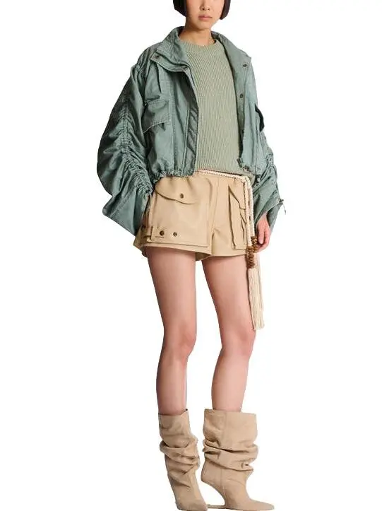 Balmain Cotton Gabardine Parka - Green