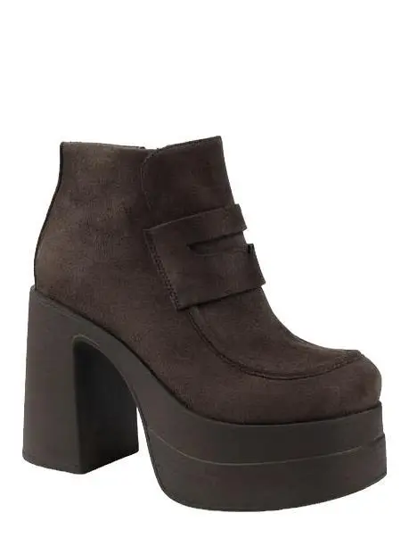 CANDIE'S Alesia Platform Bootie - Brown Suede