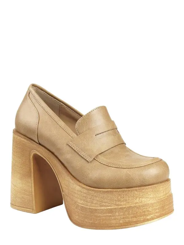 CANDIE'S Ace Platform Pump - Natural Faux