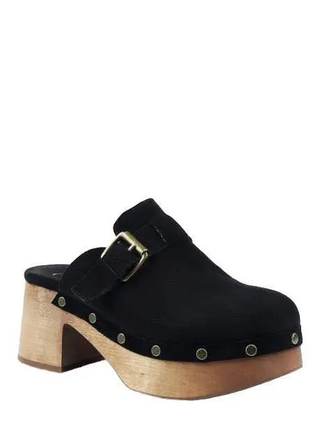 CANDIE'S Platform Clogs - Black Suede
