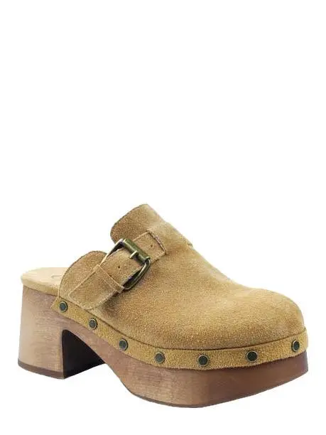 CANDIE'S Platform Clogs - Natural Suede