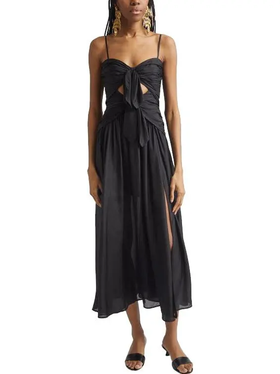 Zimmermann Aster Scarf Silk Midi Dress - Black