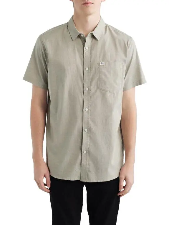 Rip Curl Classic Surf Ourtime Short Sleeve Cotton Button-up Shirt - Surplus Green
