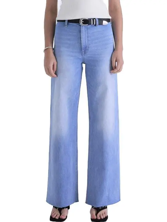 PISTOLA Penny Crop High-waist Wide-leg Jeans - Whisper