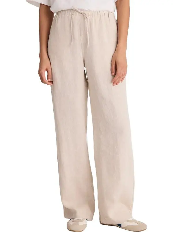 Madewell Linen Pull-on Pants - Oat