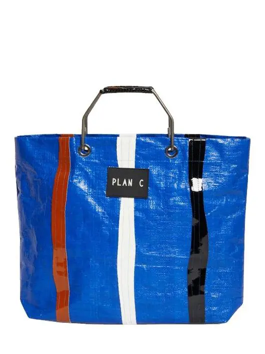 Plan C Stripe Shopper Tote - Blue White Blacks