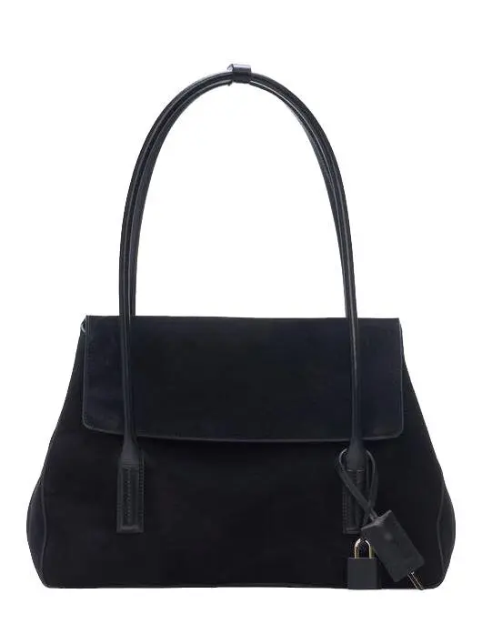 TOM FORD Medium Eclipse Suede Shoulder Bag - Black