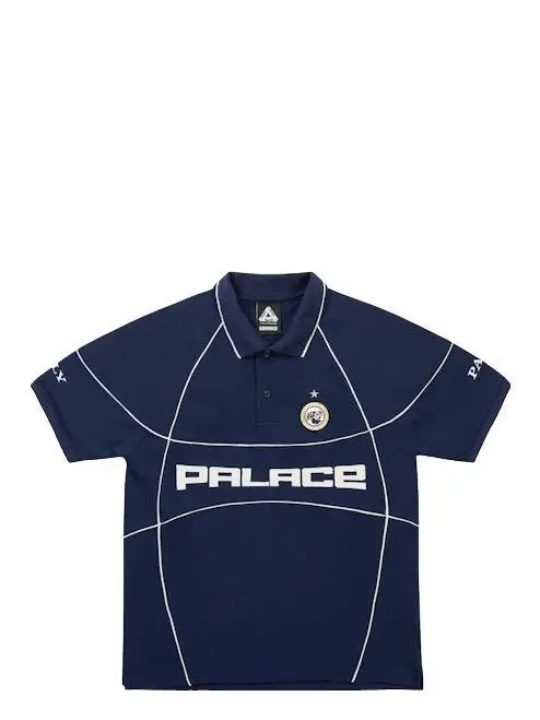 PALACE Pro Team Piped Polo Shirt - Navy Blue